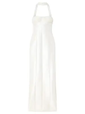 DANIELLE FRANKEL Lette Wool And Silk-blend Twill Gown - Off-white