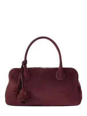 Magda Butrym Brigitte Embellished Suede Tote - Burgundy