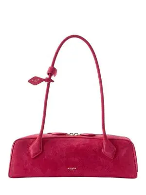 Alaïa Alaïa Le Teckel Medium Nubuck Shoulder Bag Fuchsia