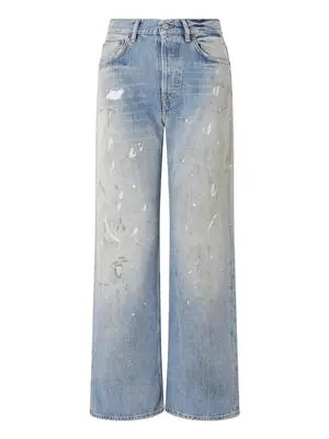 Acne Studios 2021 Distressed Mid-rise Straight-leg Jeans - Blue