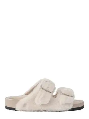 BIRKENSTOCK Arizona Shearling Sandals - Neutrals