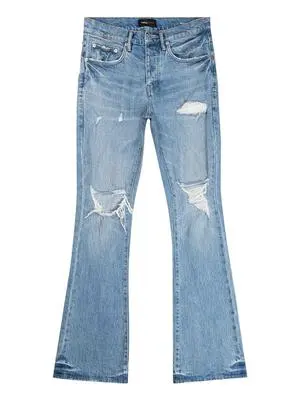 PURPLE BRAND Ripped Flare Jeans - Blue