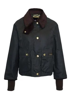 Barbour Crop Beadnell Wax Jacket - Green