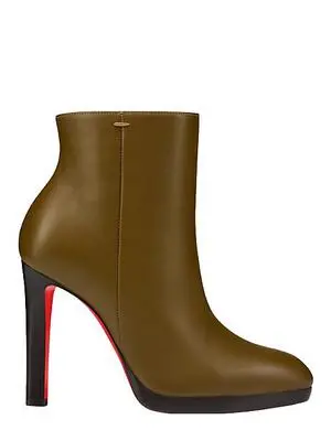 CHRISTIAN LOUBOUTIN Fannylove Booty 120 Calf-leather Heeled Boots - Bronzo/dark Brown