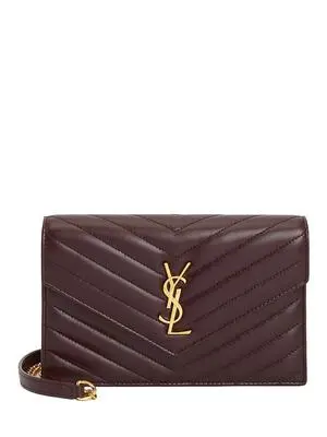 Saint Laurent Cassandra Chain Shoulder Bag - Wine