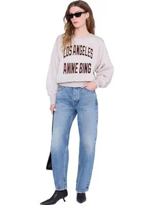 ANINE BING Harry Shrunken La Sweatshirt - Oatmeal Melange