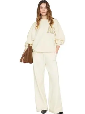 ANINE BING Kacey Sweatpant Monogram - Cream