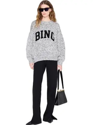 ANINE BING Sydney Crewneck Sweater - Marled White