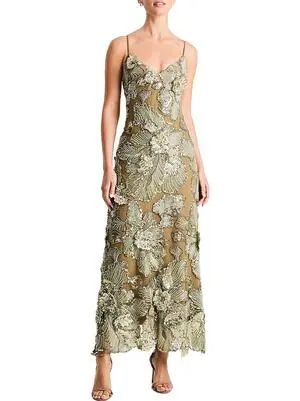 HELSI Samantha Floral V-neck Maxi Dress - Sage