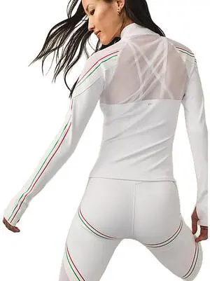 Victoria's Secret Vsx Incredible Coverage Refined Contours Full-zip Jacket - White,ivory