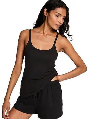 Victoria's Secret Ribbed Tank Top - Black
