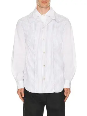 Andersson Bell Open Collar Layered Shirt - White