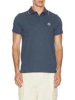 Moncler Polo In Blue - Mood Indigo