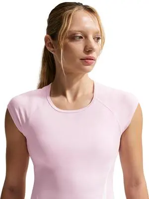 Nike Tempo Swoosh Dri-fit Cap-sleeve Running Top - Pink