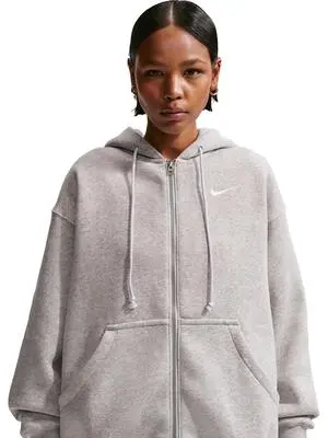 Nike Sportswear Phoenix Fleece Oversized Full-zip Hoodie - Grey