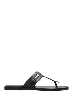 TOM FORD Leather Slides - Black