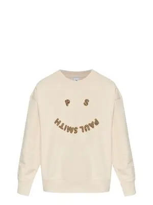 Paul Smith Sweatshirt With Logo Appliqu - Cream