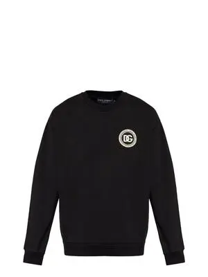 Dolce & Gabbana Sweatshirt With Logo Patch - Black