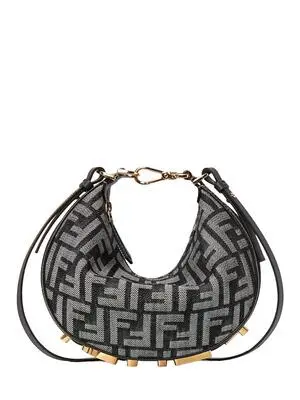 Fendi Fendigraphy Mini Hobo Bag - Navy Blue