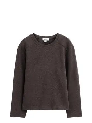 Cos Cotton Long-sleeved Top - Brown