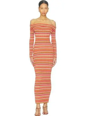 BANANHOT Bonnie Maxi Dress - Bayadere Rib Stripes