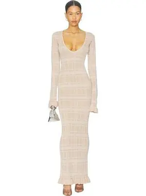 BANANHOT Ether Maxi Dress - Lurex Coffee Cream