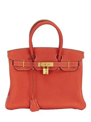 FWRD RENEW Hermes Togo Birkin 30 Handbag - Orange