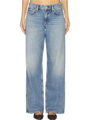 Rag & Bone Saige Low Rise Full Straight Jeans - Rosland