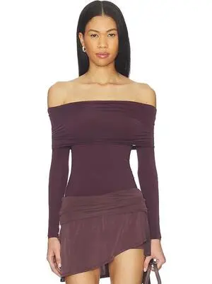 Wolford Sheer Drape Top - Wild Plum
