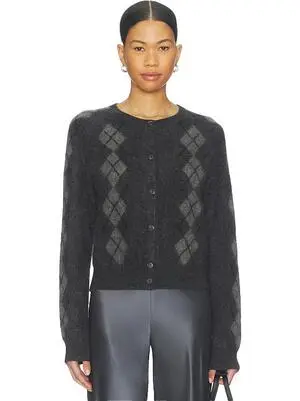 Cami Nyc Dorian Cardigan - Gray Argyle