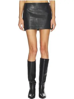Alexander Wang Low-rise Leather Mini Skirt - Black