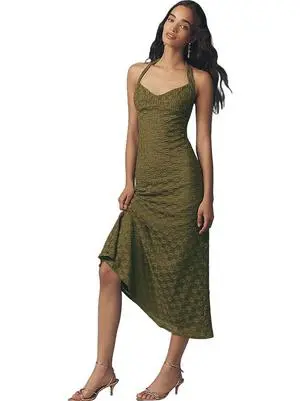Bardot Mariko Halter-neck Maxi Dress - Khaki
