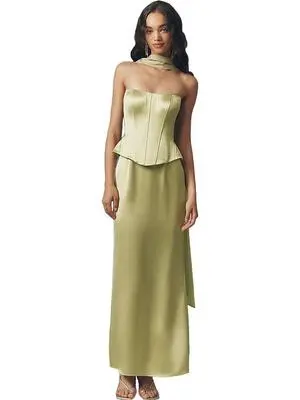 MARE MARE Mimi Satin Corset Dress Green