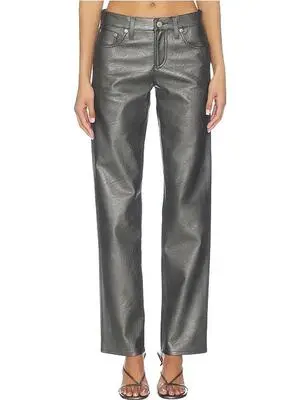 AGOLDE Low Rise Slim Pants - Metallic Silver,grey
