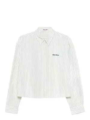 Miu Miu Striped Cotton Shirt - Yellow