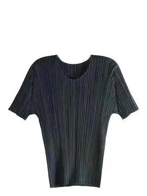 Issey Miyake Pleated T-shirt - Blue