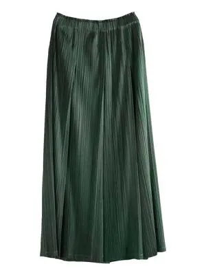 Issey Miyake Pleated Midi Skirt Green