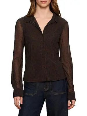 Sanctuary SANCTUARY Fitted Mesh Top Espresso