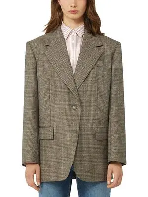 Max Mara Wkdmagma Plaid Single Breasted Blazer - Brown