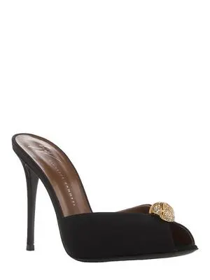 GIUSEPPE ZANOTTI Embellished Open Toe Sandals - Nero