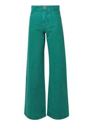 Christopher Esber Relaxed Fit Wide Leg Jeans - Green
