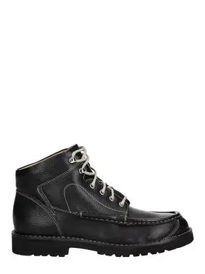 FRACAP Stitch Detail Lace-up Boots - Black