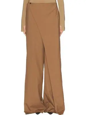 MUGLER Wide Leg Pant - Dark Beige