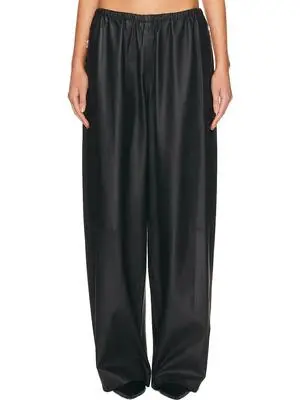 Alexander Wang Mid Rise Leather Track Pant - Black