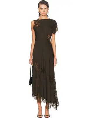 A.L.C. Alessia Midi Dress With Lace - Military