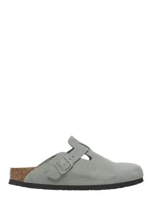 BIRKENSTOCK Boston Soft Footbed Suede Clogs - Pure Sage