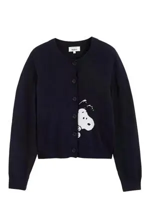 Chinti & Parker X Peanuts Snoopy Peekabow Cardigan - Blue