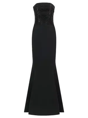 Amen Bead-embellished Maxi Dress - Black