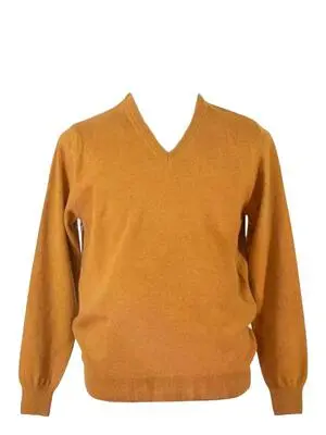 LOJA DAS MEIAS V-neck Pullover Sweater - Orange