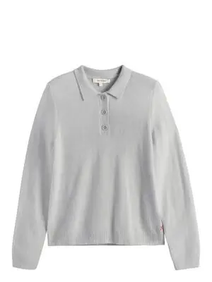Chinti & Parker Long-sleeved Polo Sweater - Grey